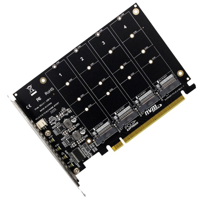 PH44 NVMe 4-Disk Array Card PCI-E Raid Card Signal Splitting Expansion Card NVMe Raid PCIe 4.0 3 ...