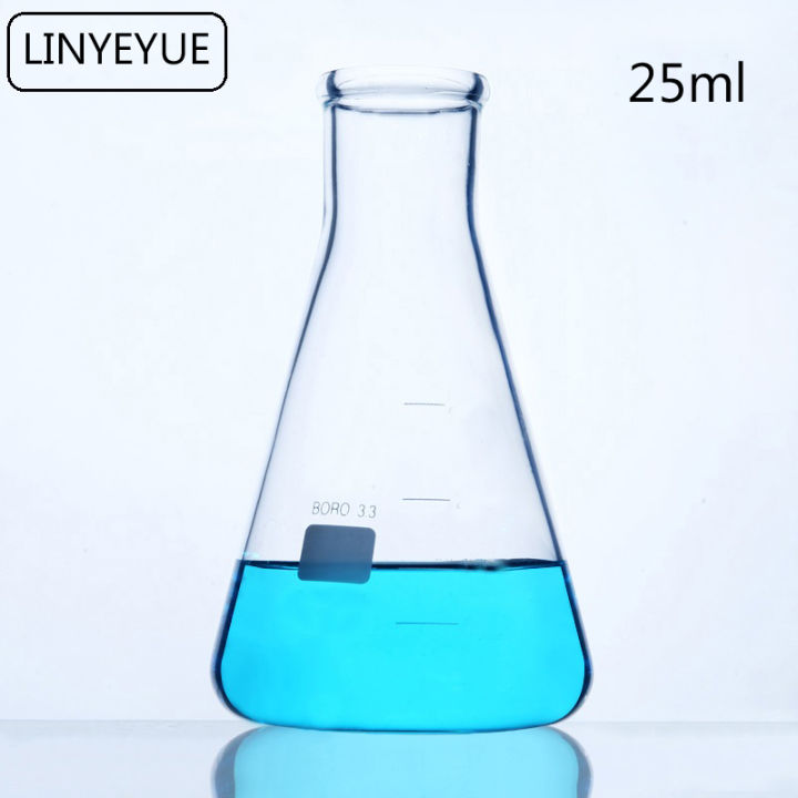 LINYEYUE 25mL Glass Conical Flask Chemistry Erlenmeyer Flask ... LINYEYUE 25mL Glass Conical Flask Chemistry Erlenmeyer Flask ...