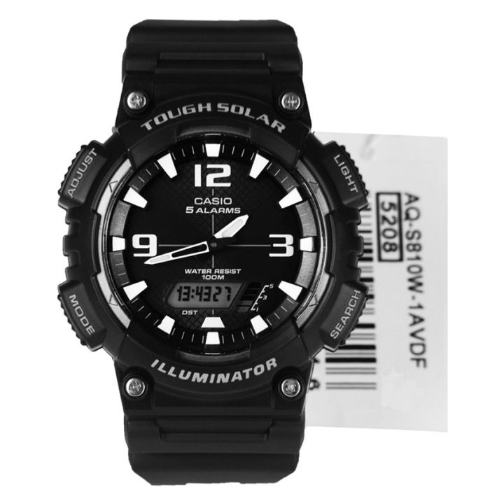 Casio Analog Digital Tough Solar AQ-S810W-1A AQ-S810W-1AVDF AQ-S810W-1AV AQS810W-1A Alarm Sports ...