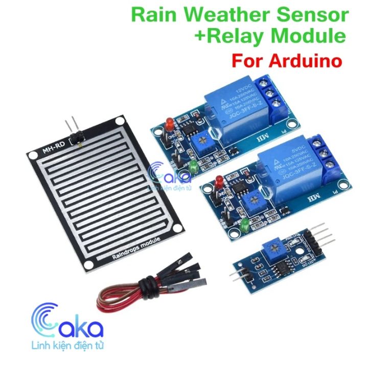 Mạch cảm biến nước mưa arduino - Mạch cảm biến mưa kèm relay đóng ngắt ...