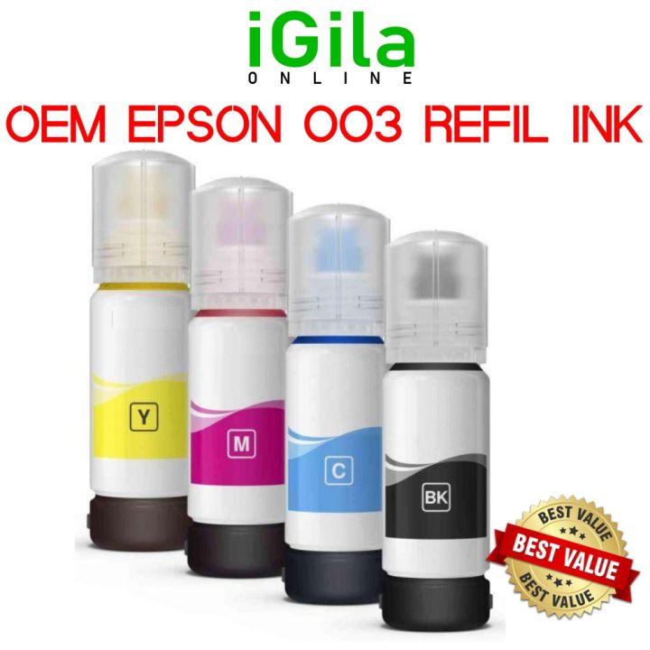 EPSON 003 OEM Compatible Refill Ink For L3110 / L3150 (C,M,Y,K) L1110 ...
