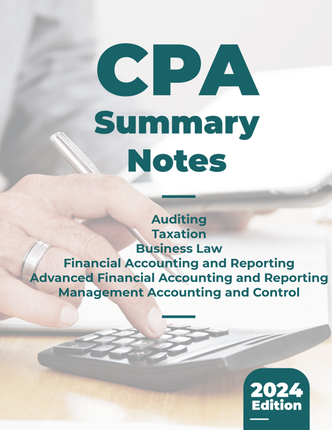CPA Reviewer (2024) CPA Summary Notes (All 6 Board Exam Subjects ...