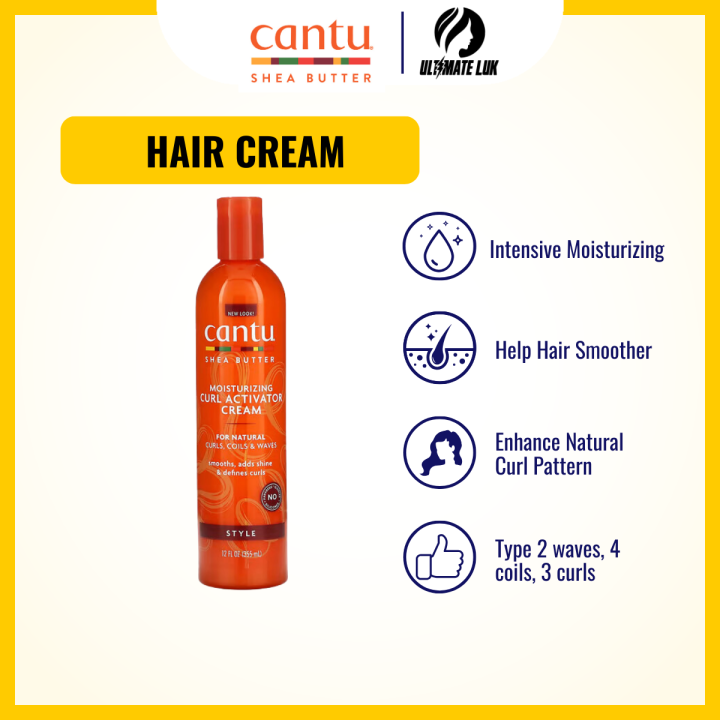 Cantu, Shea Butter, Moisturizing Curl Activator Cream, Hair Care For For Natural Curls, Coils ...