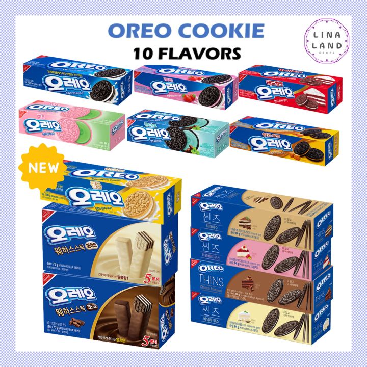 [OREO] Collection Oreo Cookie Snacks | Korean Oreo White Cream, Pink ...
