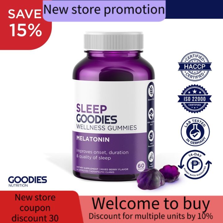GOODIES NUTRITION Melatonin Gummies – Sleep Goodies – 1 bottle (60 ...