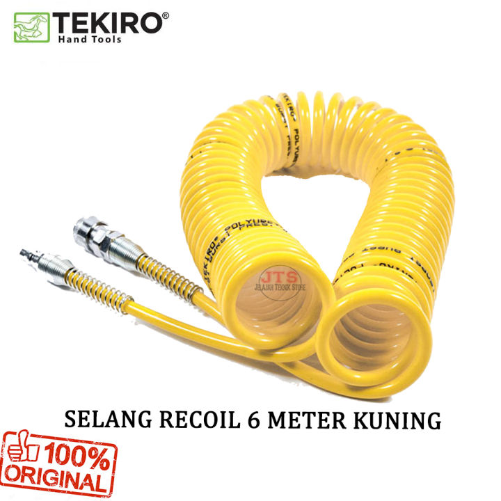 TEKIRO Selang Recoil Hose 6M Selang Sepiral Kompresor 6 Meter Hijau ...