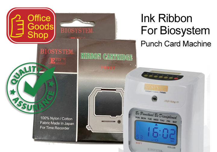 Original Biosystem Punch Card Machine Ink Ribbon (Black & Red) Genuine ...