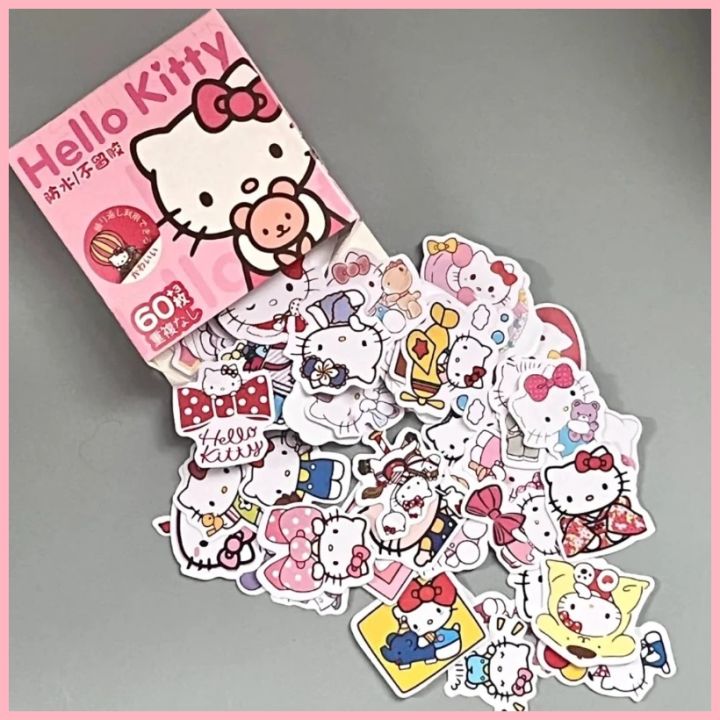 {hot Iokhkfhn 551} 60pcs Box Anime Stickers Kawaii Sanrio Hello Kitty