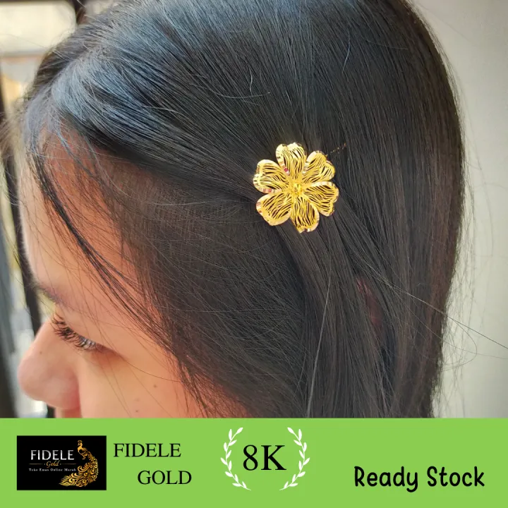Jepit rambut emas asli kadar muda jepitan rambut pita rambut 375 ...
