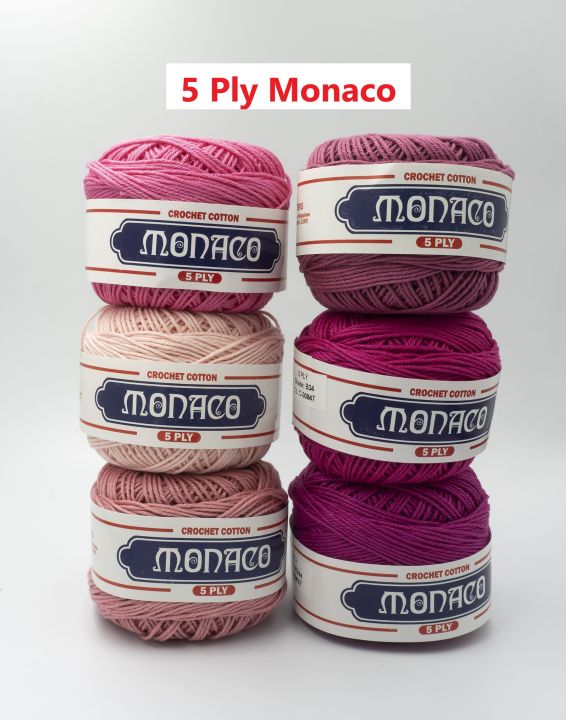 5 Ply Monaco Crochet Thread Shades of White, Brown and Pink | Lazada PH