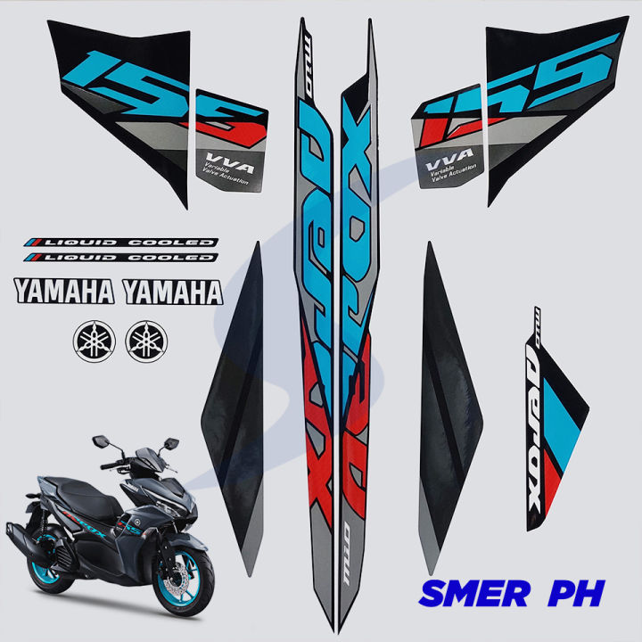 Motorcycle Decal Yamaha Aerox v2 2023 Cyan Storm Whitesticker UVPRINT ...