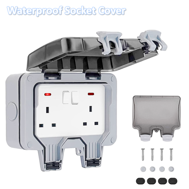 IP66 Waterproof Wall Mount Outdoor Single Double Gang Socket Plug ...