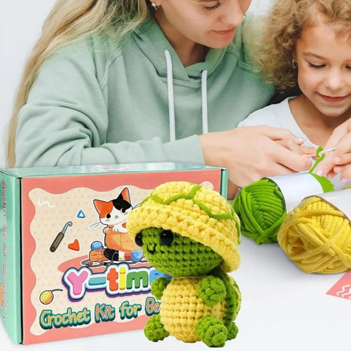 Crochet Stuffed Animal Cartoon Turtle Knitting Kit Yarn Crochet Hooks ...