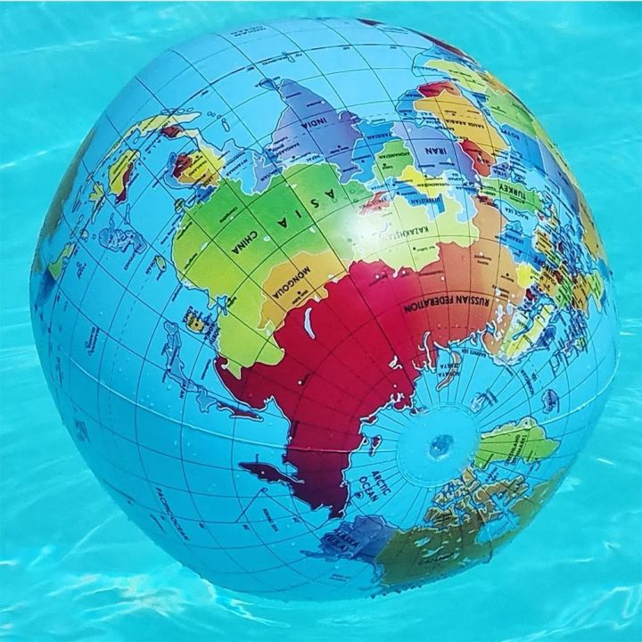(HOT LIN431) Inflatable Earth Globe Beach Ball World Map Balloon PVC ...