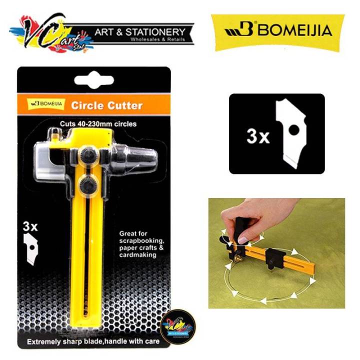 VC Art BMJ798 Rotary Circle Cutter with Blades Round Paper Compass ...