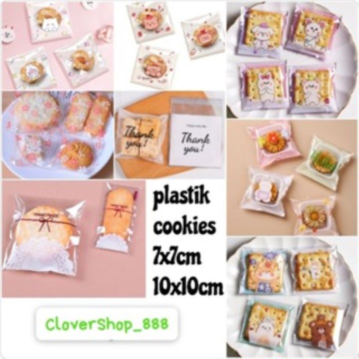 100pcs Plastik Cookie 7x7cm /100pcs Plastik Cookies Roti / Kantong ...