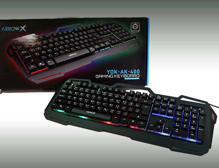KEYBOARD (คีย์บอร์ด) ARROW X YDK-AK-400 (RUBBER DOME) (RAINBOW LED) (EN ...