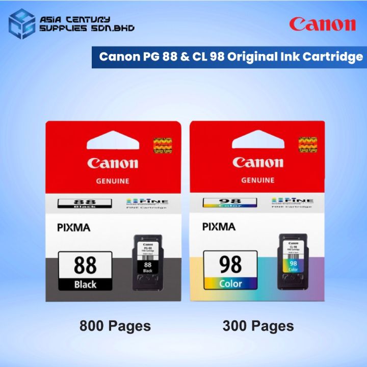 Canon PG-88 (21ML) CL-98 (15ML) Black / Color Original Ink Cartridge ...