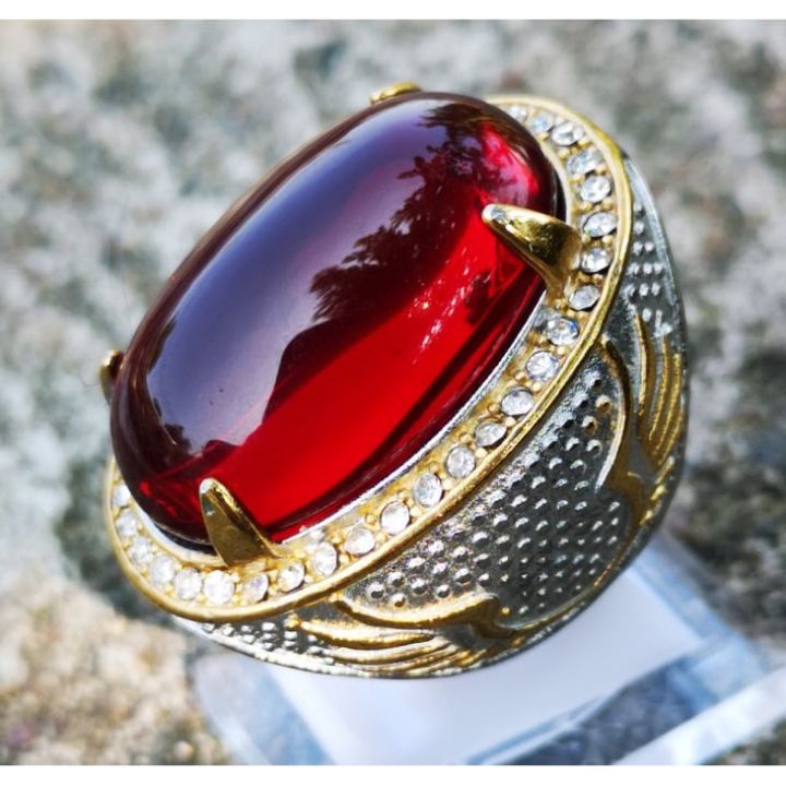Batu Pria Permata Red Sapphire Bangkok Top Clour Big Size | Lazada ...