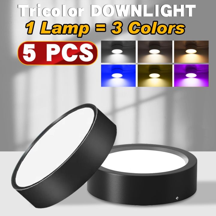 【5pcs】Jacksun LED Tri Color Pin Lights Ceiling Surface Mounted Lights 3 ...