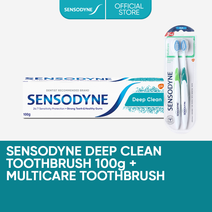 Sensodyne Deep Clean Gel Toothpaste 100g + Multicare Toothbrush Twin ...
