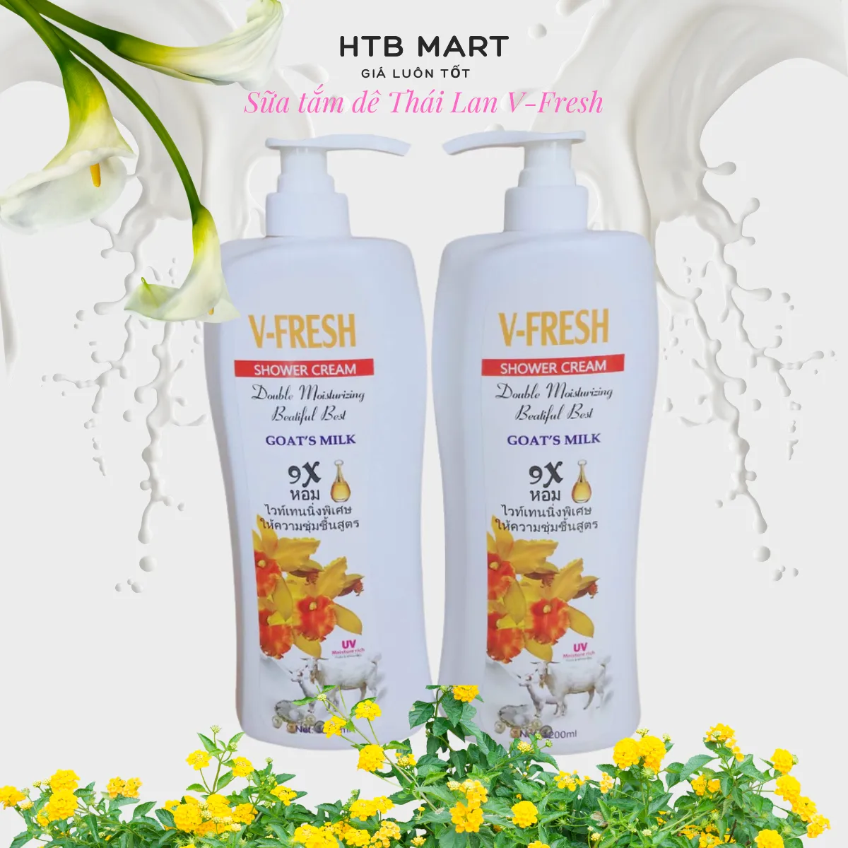 Sữa Tắm Dê Thái Lan V-FRESH 1200ml | Hương Thơm Sữa Dê Quý Phái giá sỉ ...