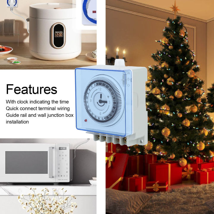 Mechanical Timer Switch 24 Hour Mechanical Outlet Timer Automatic Power Off Quick Connect ...