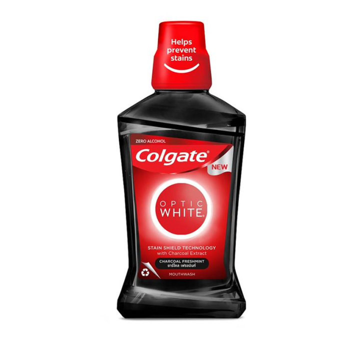 COLGATE คอลเกต น้ำยาบ้วนปาก ออพติกไวท์ ชาร์โคล 500 มล. | Lazada.co.th