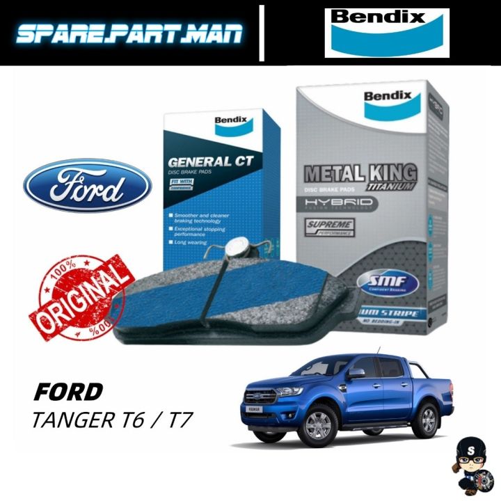Original Bendix Brake Pad - Ford Ranger T6 / T7 Bendix Metal King / General CT Front Brake Pad ...