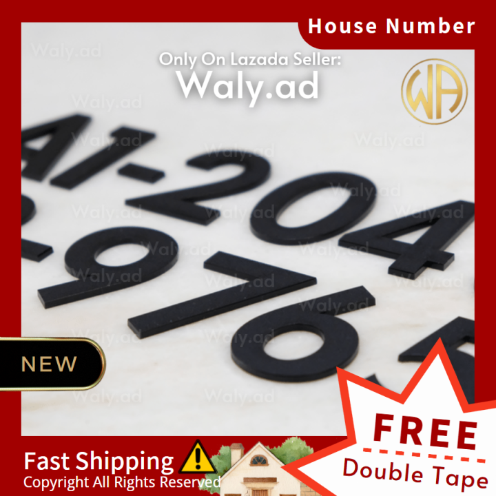 House Number Plate / Nombor Rumah / (Black) Acrylic Word Alphabet Abjad ...
