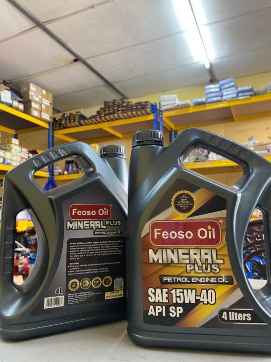 FEOSO OIL MINERAL PLUS PETROL ENGINE OIL SAE 15W-40 (4LITRE) | Lazada