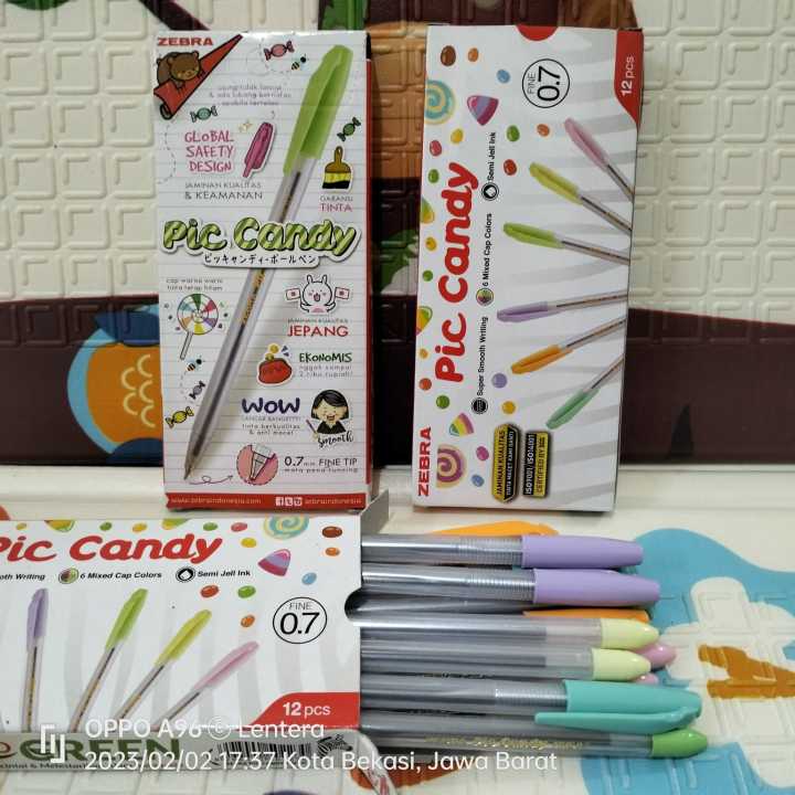 Pulpen Zebra Picolo Pic Candy isi 12 Pcs | Lazada Indonesia