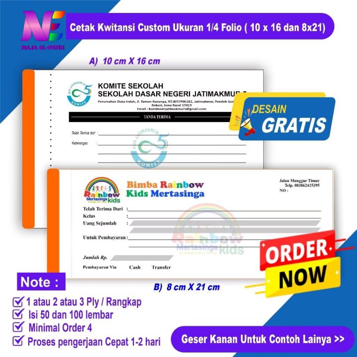 Kwitansi Custom 1 ply / Kwitansi Custom 2 ply / Kwitansi custom ...