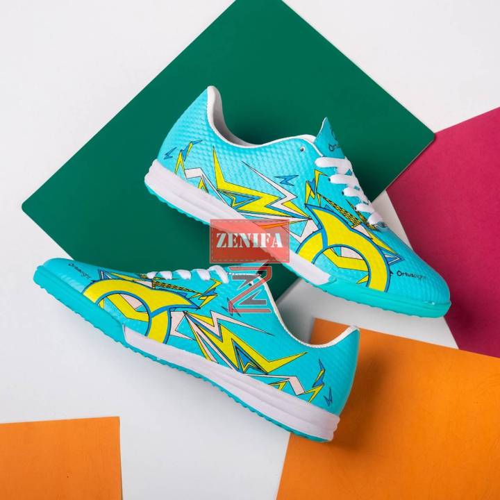 Sepatu Futsal Ortus Catalyst Thunderclap Aqua Blue No Backtop Futsal ...