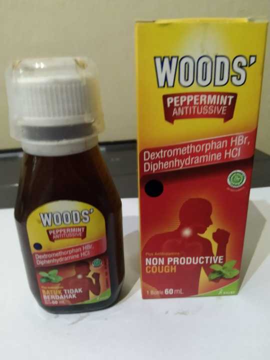 WOODS,PEPPERMINT ANTITUSSIVE OBAT BATUK TIDAK BERDAHAK,2 BOTOL x 60 ML ...