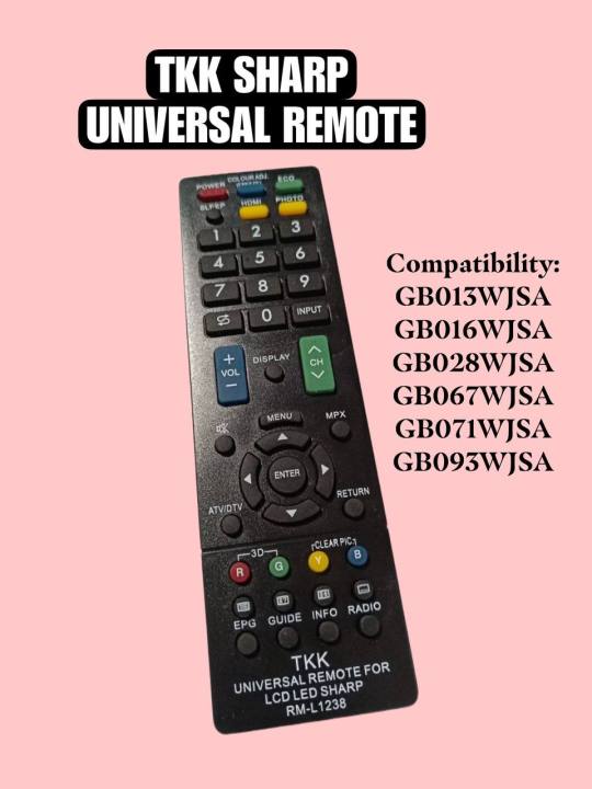 SHARP GB217WJN1 GB346WJSA LED LCD Smart TV Remote Control Compatible ...