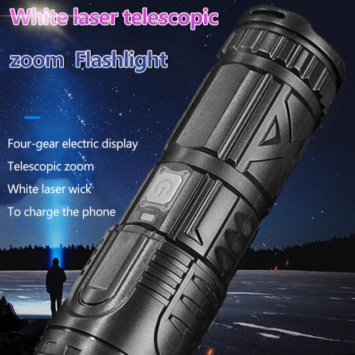 Highintensity White Laser Flashlight with Adjustable Beam and Battery ...