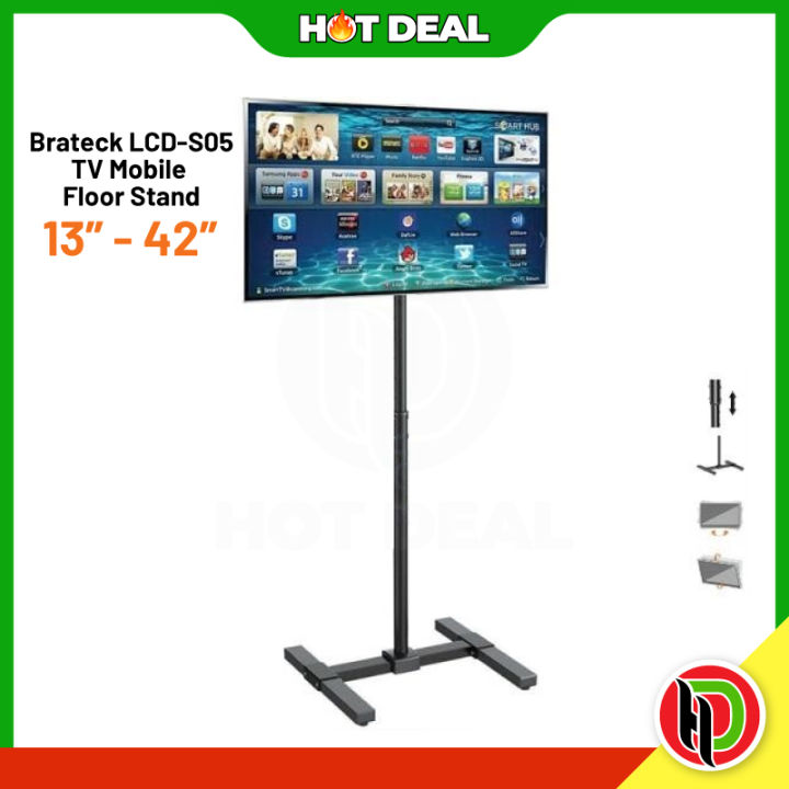 Hotdeal Brateck LCD-S05 Height Adjustable Portable TV Stand Support 13 ...