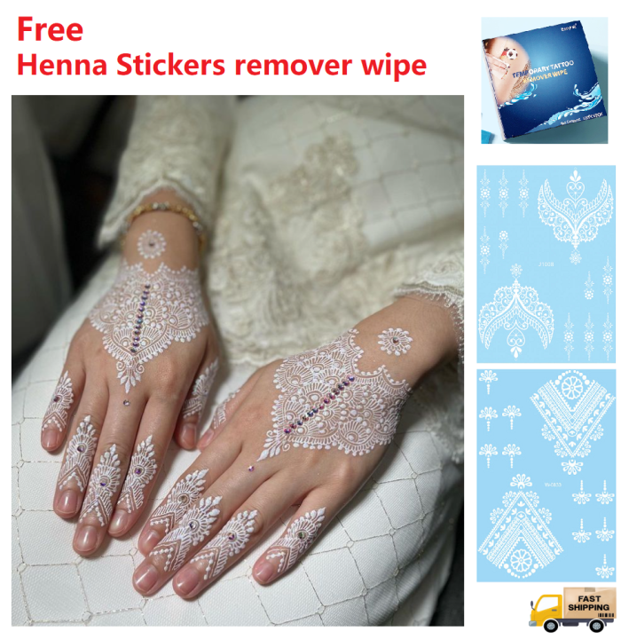 Henna Instant NEW 2022 White and Red Sticker Pengantin Inai Sticker ...