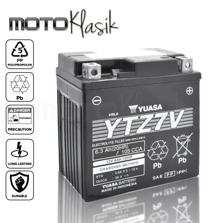 YUASA YTZ7V BATTERY MOTORCYCLE BATTERIES 12V MADE IN INDONESIA/VIETNAM ...