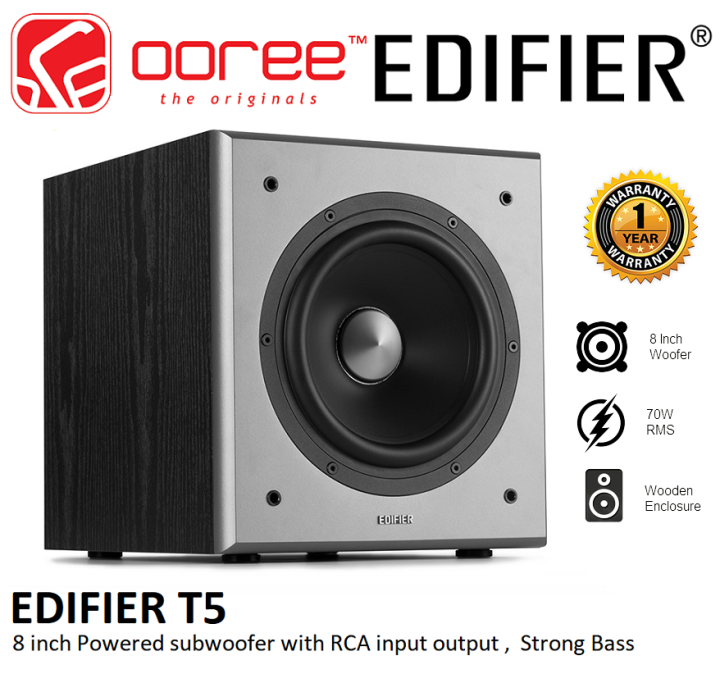 EDIFIER T5 8" SPEAKER STRONG BASS POWERED SUBWOOFER WITH DSP ...