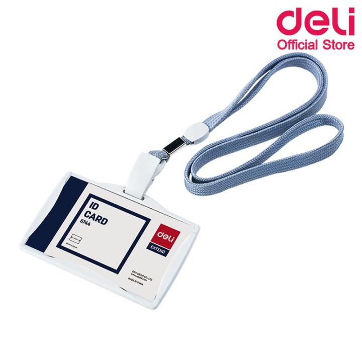 Deli ซองใส่บัตรพร้อมสายคล้องคอ Name Badge/Lanyard 5744 สายคล้องบัตร ...