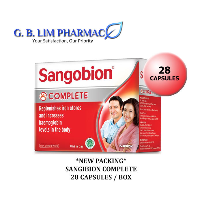 (EXP: 7-JAN-2027 ) SANGOBION COMPLETE CAPSULE 250MG IRON SUPPLEMENT 28 ...