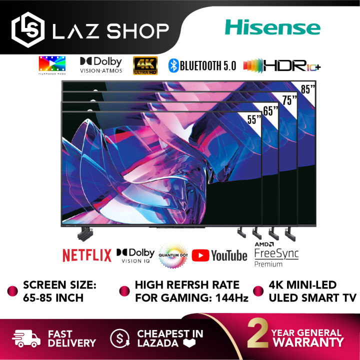 Hisense Mini-LED ULED 4K Smart TV 144 Hz Dolby Vision IQ Quantum Dot ...