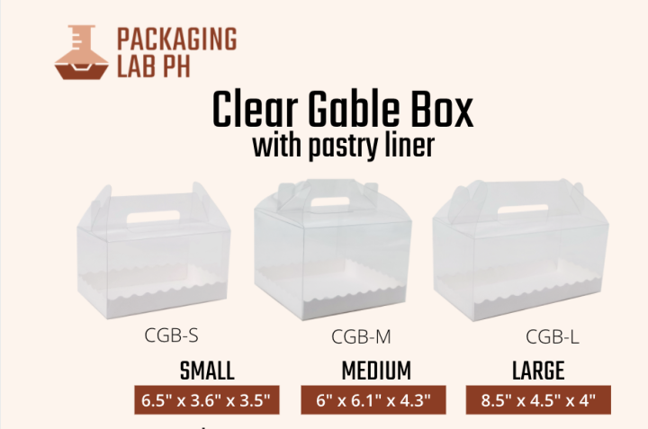 [10pcs] Clear Gable Box with pastry liner / clear pastry box with ...