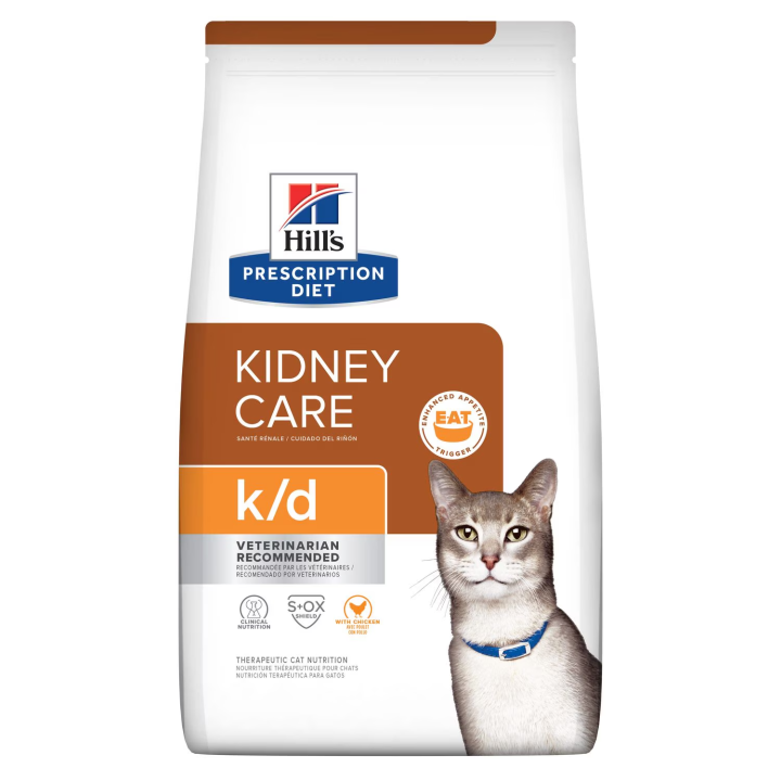 Hill's Prescription Diet Kidney Care k/d with Chicken Dry Cat Food 1.81kg/3.85kg | Lazada Singapore