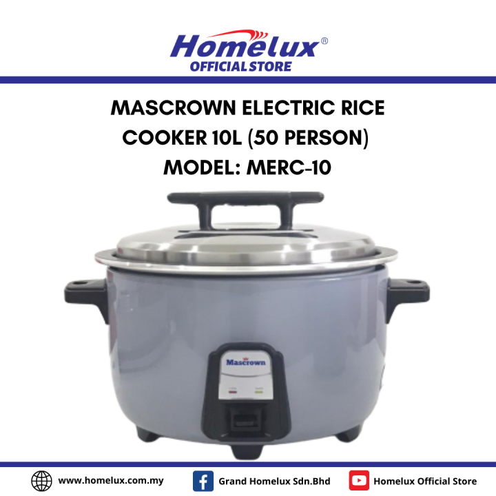 HOMELUX COMMERCIAL ELECTRIC RICE COOKER (10LITER) MERC-10 | Lazada