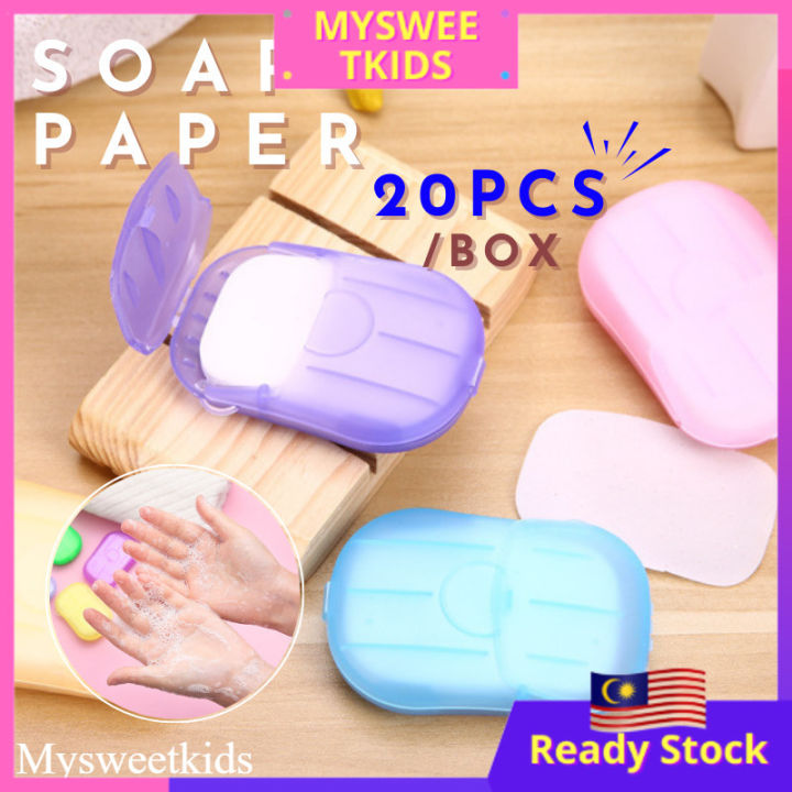 20pcs/box Hand Wash Flower Fragrance Soap Flakes Portable Soap Sheet ...
