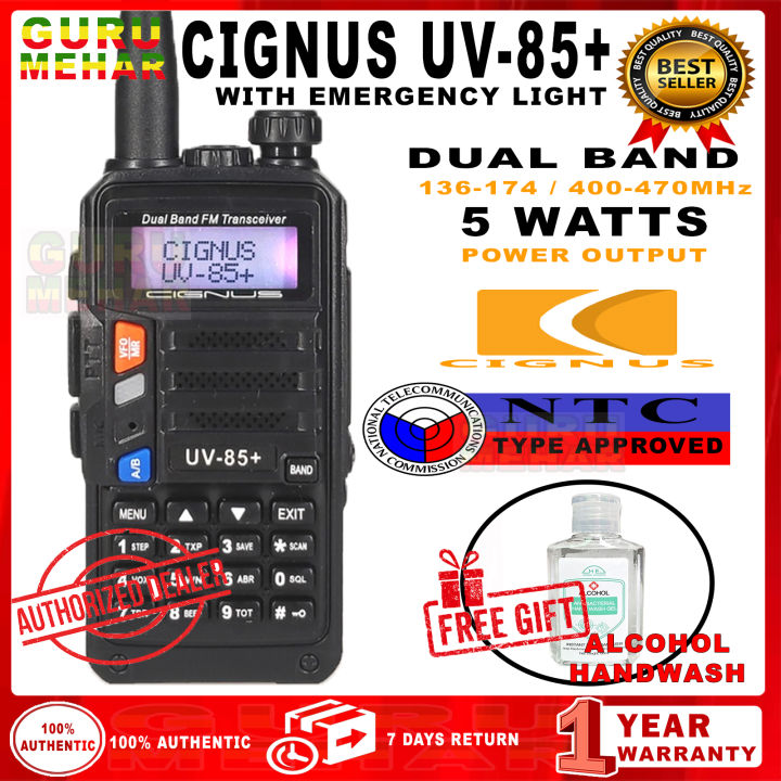 CIGNUS (UV85+) - 136-174MHz & 400-470MHz 5 Watts Power Output Dual Band ...