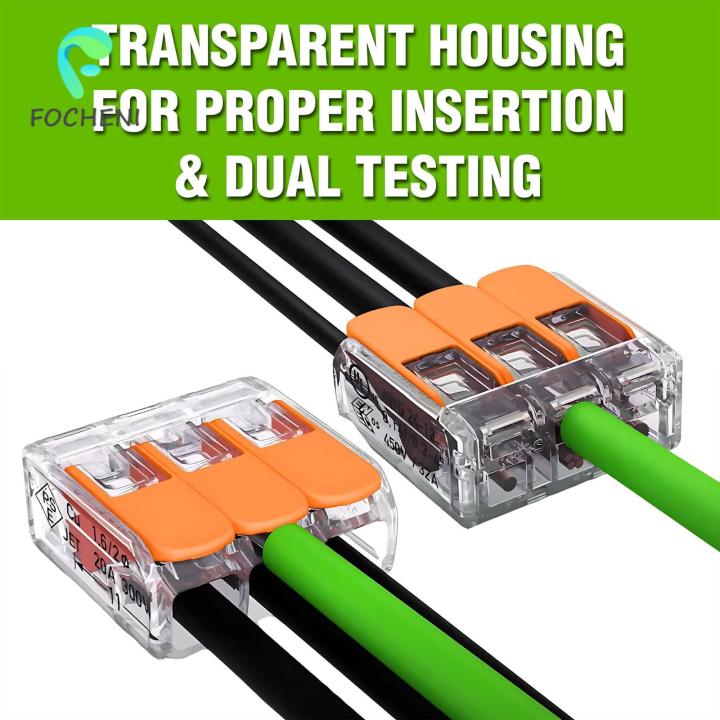 Focheni 25 Pieces Lever Wire Connector Nuts Set for Electrical Wires ...